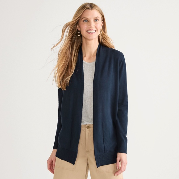 Lands' End | Sweaters | Nwt Lands End Open Long Sleeve Navy Cardigan ...